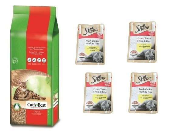 Żwirek Cat's best Original 40l + 4 x SHEBA SASZETKA 50G FRESH & FINE ...