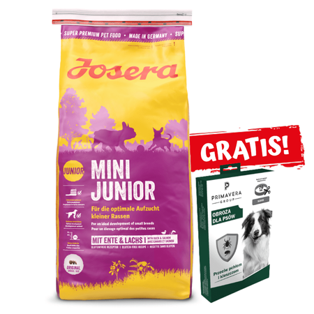 Josera Mini Junior 15 kg + obroża na pchły Primavera => sklep ...